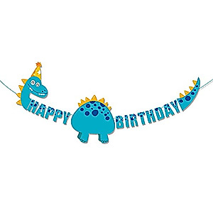 Dinosaur Happy Birthday Banner Cute Pre-Assembled Party Supplies Decorations