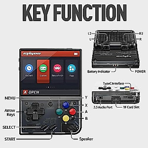 Miyoo Mini Plus Handheld Game Console, with Dedicated Storage Case, 3.5 Inch IPS 640x480 Screen, 64G TF Card with 10,000+ Games, 3000mAh 7+Hours Battery, Support Wireless Network (Purple 64G+Case)