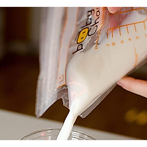 Baby Chan Breast Milk Storage Bags, 100 Count (2 Packs of 50 Bags) with Double Zipper Seal and Convenient Pour Spout, Excellent for Storing and Freezing Breastmilk, Pre-sterilized, BPA and BPS-Free