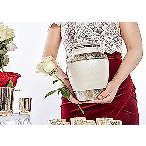 Urn for Human Ashes Adult Memorial urn Funeral Cremation Urns Large Burial Urns for Ashes - The Pearl Rose Adult Urn Large Size