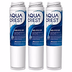 AQUA CREST GXRLQR Under Sink Inline Water Filter, NSF 42 Certified, Replacement for GE SmartWater Twist and Lock In-Line GXRLQR Water Filter (Pack of 3)