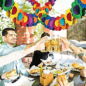 FUTUREPLUSX 3PCS Mexican Tissue Hibiscus Garland Flower Banners for Luau Party Fiesta Party Mexican Hanging Decorations