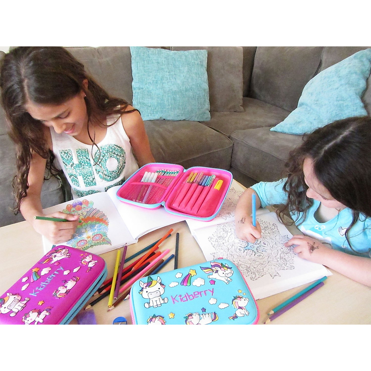 Kidberry Pencil case for kids, pencil case for kids,pencil pouch, girls pencil case for school, Cute Unicorn 3D design pencil box, Pompon is not included comes in a gift box