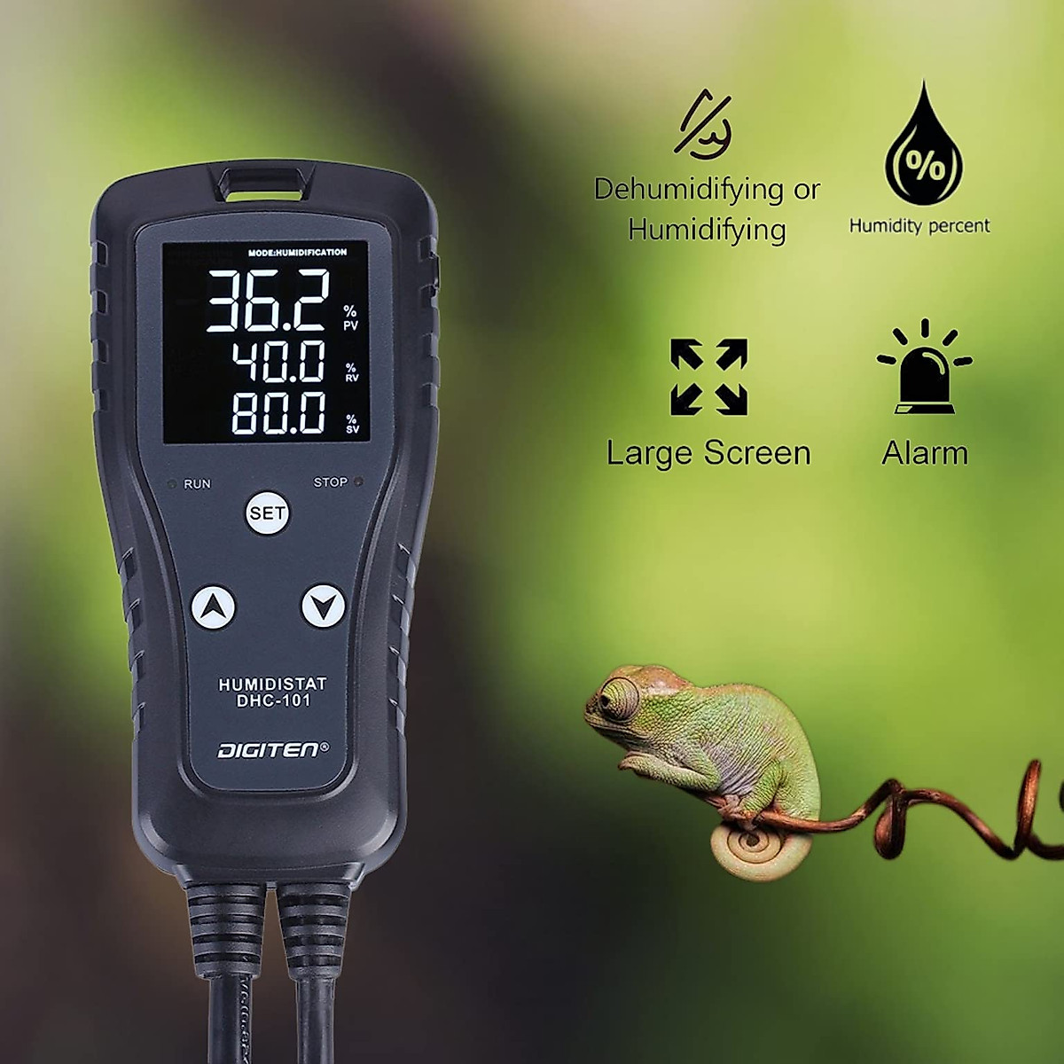DIGITEN Humidity Controller DHC101 Digital Humidistat Pre Wired Outlet Reptile Humidity Controller for Grow Tent Mushroom Greenhouse Homebrew Fermentation Humidifier Dehumidifier