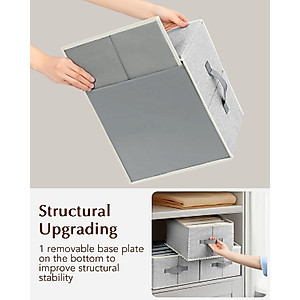 Homsorout Jeans Organizer for Closet - 4 Pack Clothes Drawer Organizer, 5-Cell Foldable Wardrobe Clothes Organizer with Handles, Closet Organizers and Storage for Jeans, T-shirts (Blended)