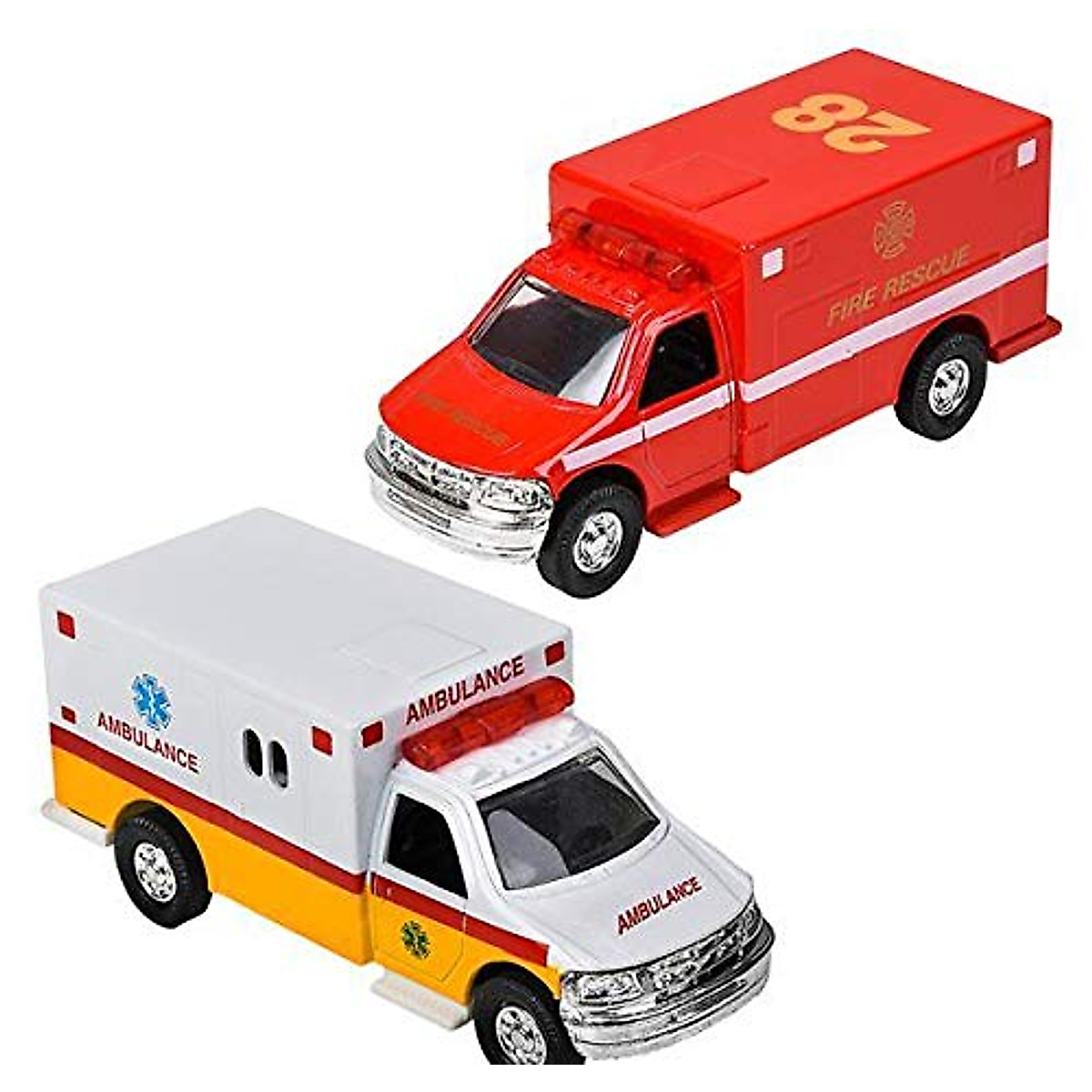 DollarItemDirect 5 inches Die Cast Pull Back Rescue Ambulance, Case of 12