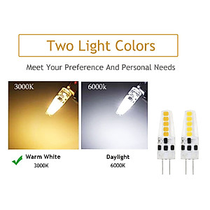 Lamsky G4 LED Bulb, 2W, 20W Halogen Replacement, 3000K Warm White, 10-Pack, Dimmable, Dustproof, Shockproof