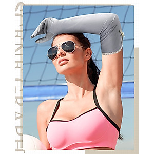 3 Pairs Women UV Sun Protection Driving Gloves UV Long Sun Protective Touchscreen Gloves for Outdoor Sports Summer (Pink, Beige, Gray)