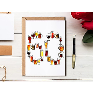 OystersPearl 60Th Birthday Card - 60 Card - 60Th Card Beer - Funny Birthday Card - Let's Drink Beer - 60Th Birthday Card Friend - Beer Card