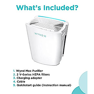 Wynd Max Home Air Purifier - App and Alexa Enabled, Smart Purification - HEPA Filter - Ideal for Home, Office, Large Spaces - 1200 sqft…