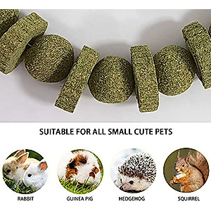 kathson 3Pcs Bunny Chew Toys Rabbit Chewing Toy for Teeth Grinding Chinchilla Treats Timothy Grass Cake Molar Balls for Guinea Pigs Hamsters Gerbils Rats Squirrels Playing Improve Pets Dental Health