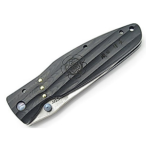 Mcusta Seki Japan Nobunaga MC-181D Micarta and VG-10 Damascus Folder Folding Knife