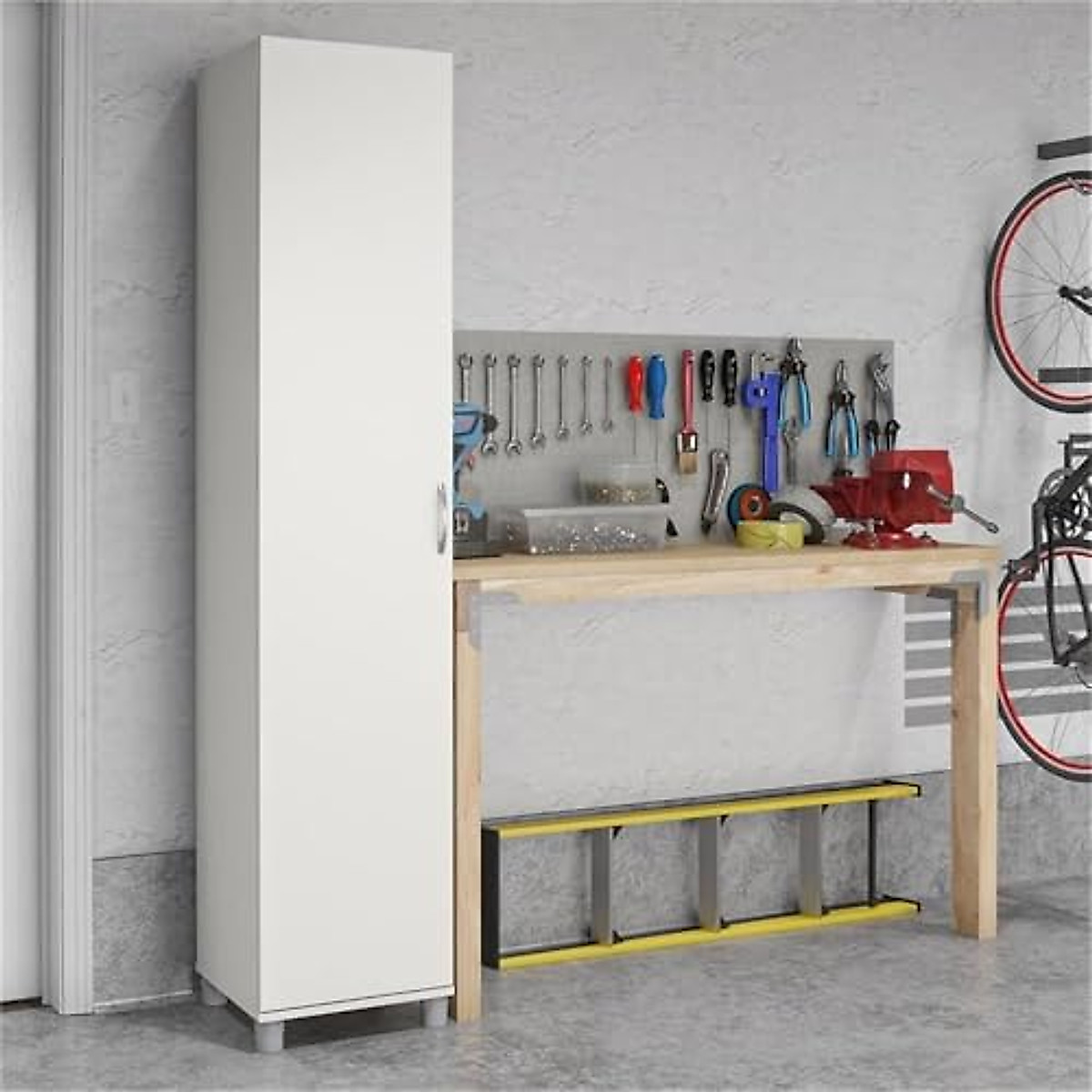 Pemberly Row Transitional 16" Utility Storage Cabinet in White