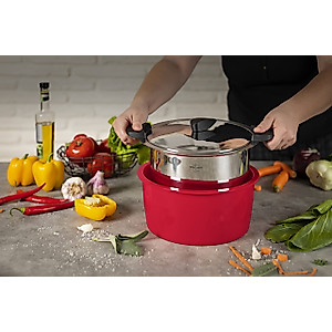 KUHN RIKON Hotpan Serving Casserole Pot, 3 Litre/22 cm, Red