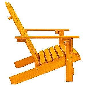 Tidyard 2-Seater Patio Adirondack Chair Solid Wood Fir Orange Outdoor Fire Pit Chair Wooden Garden Armchair for Porch Pool Lawn Deck Backyard Balcony Outdoor