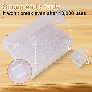 Xenophoer 31pcs Bead Organizers and Storage, Small Bead Organizer Box Plastic Mini Clear Bead Storage Containers Case with Ractangle Hinged Lid for Jewelry Craft Diy Nail Diamond Bracelet Making