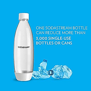 SodaStream White Slim Carbonating Bottles Twin Pack, 1L Pack Of 2