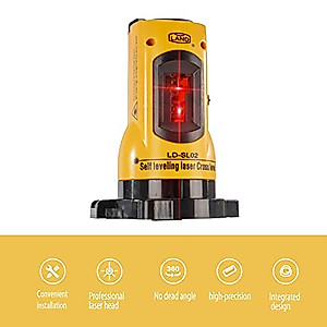 LAND Laser Level Kit Class Laser Ⅱ,Self-Leveling laser Cross Level,Horizontal and Vertical Points Rotatable 360 Degree Suitable for interior design（Lightweight Tripod,Battery Included ）