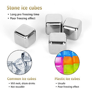 VZLIVE Six Whiskey Stones Set, Valentines Day Gifts for Men Boyfriend Husband Dad, Reusable Ice Cube for Drinking, Anniversary Birthday Gift Ideas for Him, Cool Gadgets for Whisky Lovers