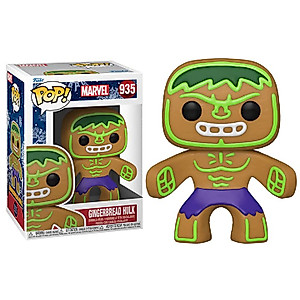 POP Marvel: Holiday - Gingerbread Hulk Funko Vinyl Figure (Bundled with Compatible Box Protector Case), Multicolored, 3.75 inches