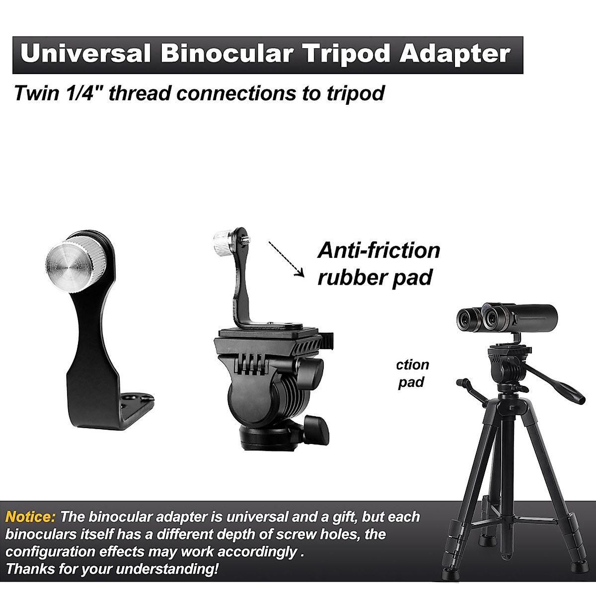 LCNCY Binocular and Spotting Scope Tripod Stand - Camera Tripod - Universal Lightweight Travel Video Tripod - Compatible with Binoculars/Spotting Scope/Telescope/Astronomy Binoculars/DSLR