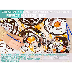 VATO DIY Oil Painting Paint by Numbers kit Canvas Painting for Adults & Kids Beginner,16" x 20"(Starry Sky & Cat)