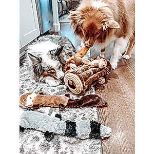 ZippyPaws Burrow, Woodland Friends Chipmunks 'n Log - Interactive Dog Toys for Boredom - Hide and Seek Dog Toys, Colorful Squeaky Dog Toys for Small & Medium Dogs, Plush Dog Puzzles