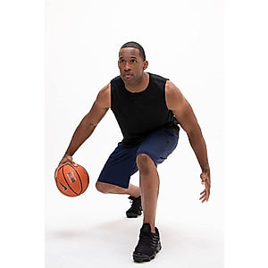 DEVOPS Men's 2-Pack Loose-Fit 10" Workout Gym Shorts with Pockets (Medium, Black/Navy)