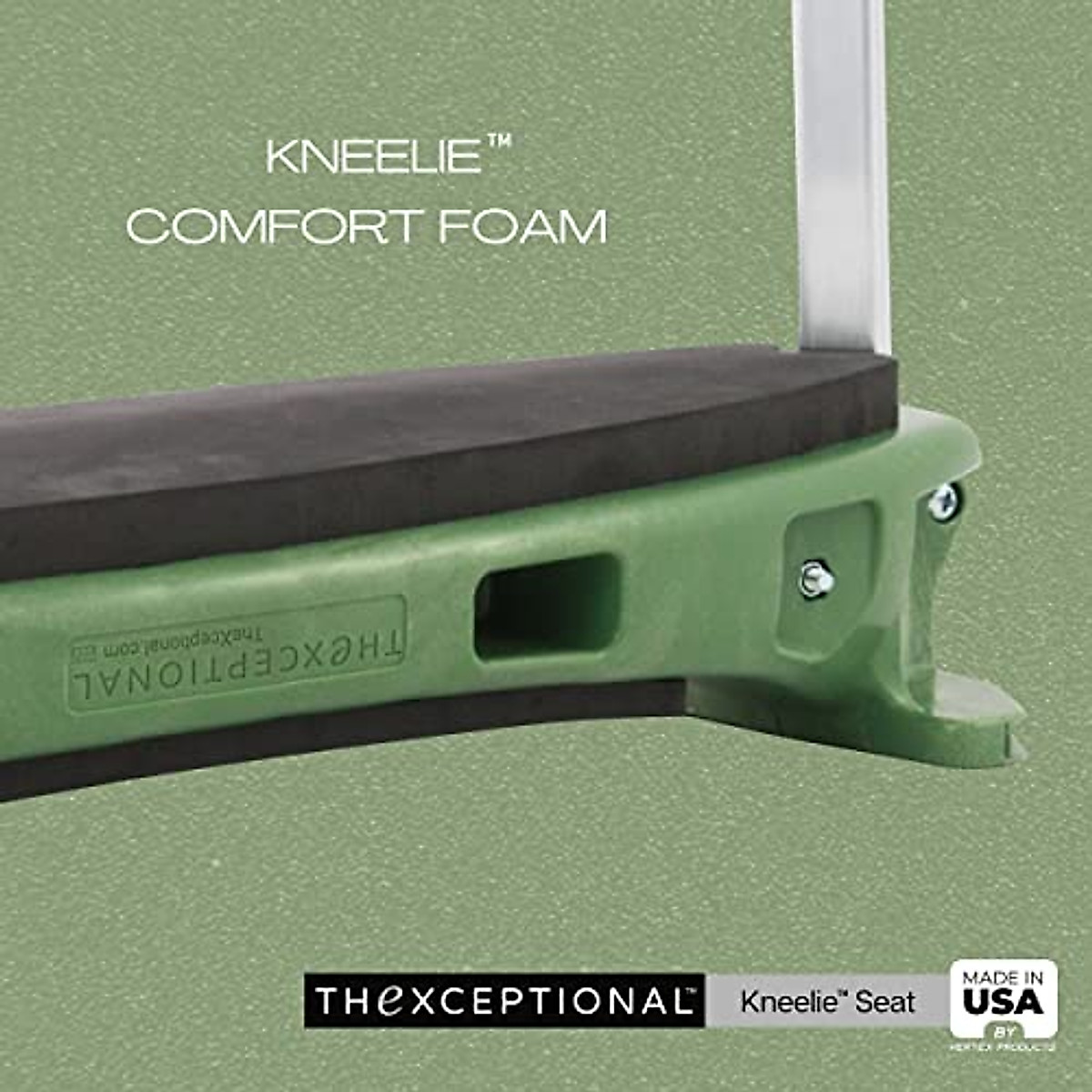 TheXceptional Kneelie with Tush Pad | Comfort Seat and Kneeler Garden, Home & Garage | Premium Gardening Knee Pad Stool for Seniors | Made in USA by Vertex | Model EX152