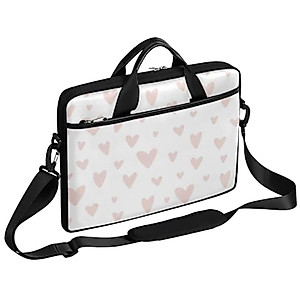 Hearts Love Laptop Computer Bag Waterproof Shoulder Messenger Bag 13-15 inch Durable Laptop Tote Bag with Shoulder Strap Handle Lightweight Crossbody Briefcase