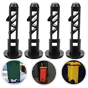CLISPEED Trash Can Lid Hinged Pins, 4pcs Plastic Wheeled 120L Trash Can Hinged Pins Outdoor Garbage Can Recycling Bin Universal Sturdy Plastic Plug Connection, 9.00X3.10X3.10CM, Black, 551113S84UB6U