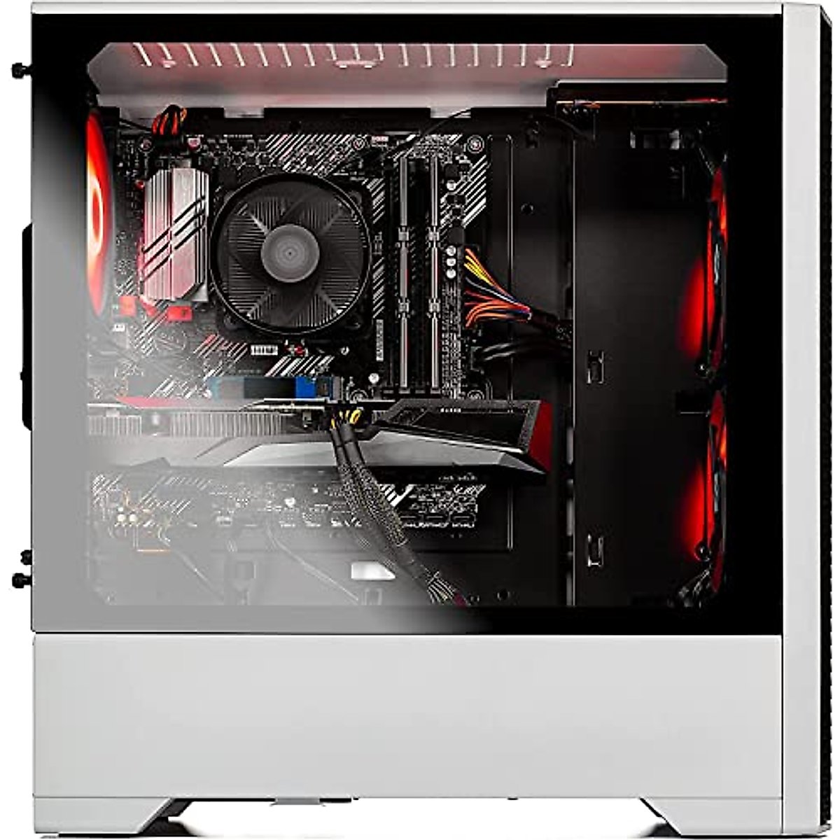 Skytech Gaming Skytech Blaze 3.0 Gaming PC Desktop – Intel i5-11400F, RX 6600, 1TB NVME, 16G DDR4 3200, 120mm AIO, AC Wi-Fi, Windows 10 Home 64-bit, White