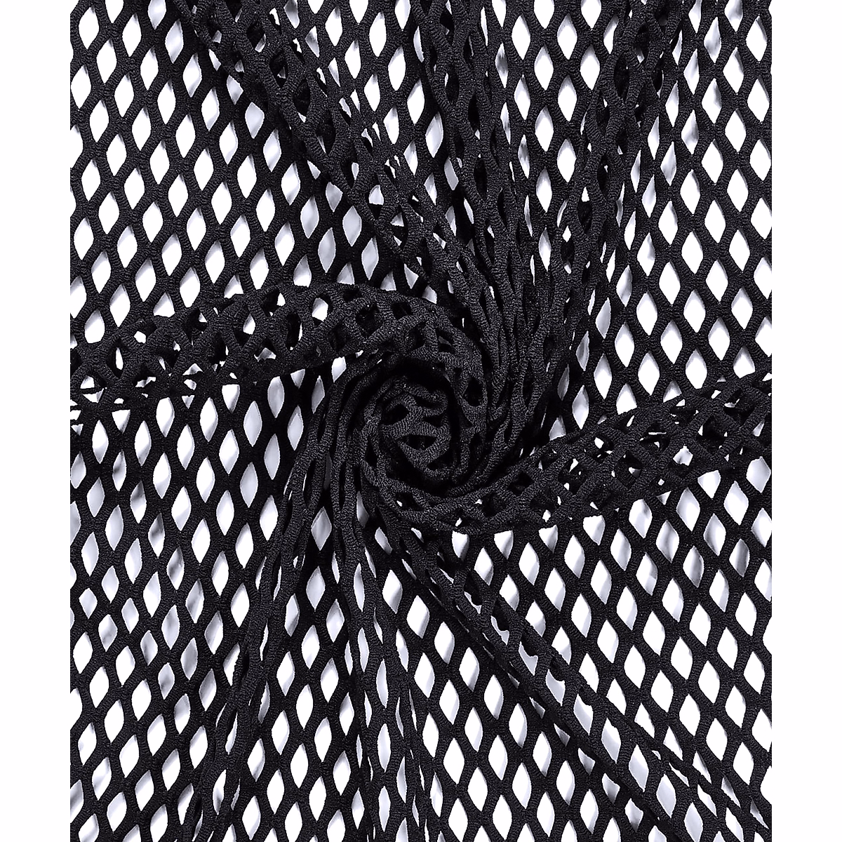 Keily & Megan Inc, 60" Wide Big Hole Fishnet Diamond Mesh Stretch Polyester Spandex Fabric by The Yard (1 Yard, Black)