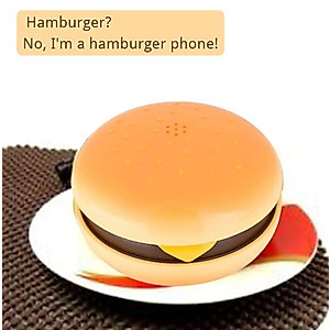 Landline Phone, Hamburger Cheeseburger Burger Phone Telephone Cute Telephones Landline Corded Phone Desktop Phone for Home Hotel Office Decoration Kids Gift