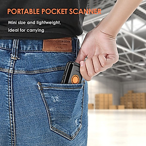 Eyoyo 1D Linear Wireless Barcode Scanner Bluetooth,Fast&Accurate Scanning,Volume Adjust Button,Battery Level Indicator,Mini Portable Pocket Inventory Bar Codes Reader for Computer, Android, iOS Phones