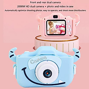 Kids Camera Toys for Boys and Girl, Kids Digital Video Camera for Children with Shockproof Soft Cover, Best Christmas Birthday Gifts for Boys Girls ( Color : Blue , Memory card : With 8g memory card )