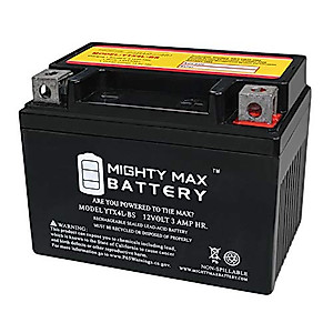 Mighty Max Battery, YTX4L-BS 12 VOLT 3AH MOTORCYCLE BATTERY REPLACES YTX4L-BS (1 Pack)