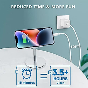 10FT iPhone 14 13 12 Fast Charger [MFi Certified], LUOSIKE 20W USB C Charger Block PD Wall Plug with 10Foot Long USB-C to Lightnings Cable for iPhone 14/13/12/Pro Max/Mini/11/XS/XR/X/8, Airpods, iPad