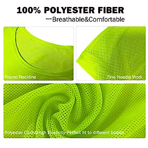 Antoyo Pinnies Soccer pinnies for Soccer Mesh Basketball Jerseys Green-XL