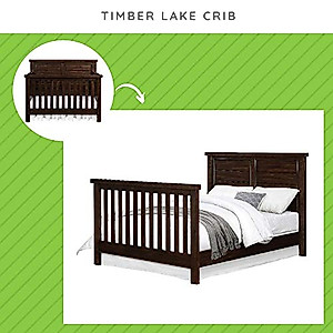 CC KITS Full-Size Conversion Kit Bed Rails Compatible with Bertini Baby Crib | Multiple Finishes Available (Dark Walnut)