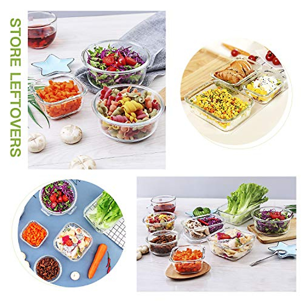 ETERNA GLASSWELL 18 Piece Glass Food Storage Containers with Locking Lids - Airtight & Leak Proof, BPA Free - Dishwasher, Oven, Freezer, Microwave Safe Glass Meal Prep Container