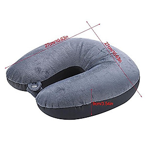 Jadpes UShaped Pillow, Soft Elastic UShaped Travel Pillow Neck Support Office Rest Cushion with Buckle for Outdoors Car Office Home Travel(Grey)