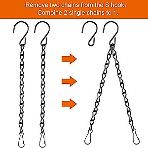 2 Pack Hanging Chain for Bird Feeders, Planters, Lanterns and Ornaments (9.5 Inch, Black)