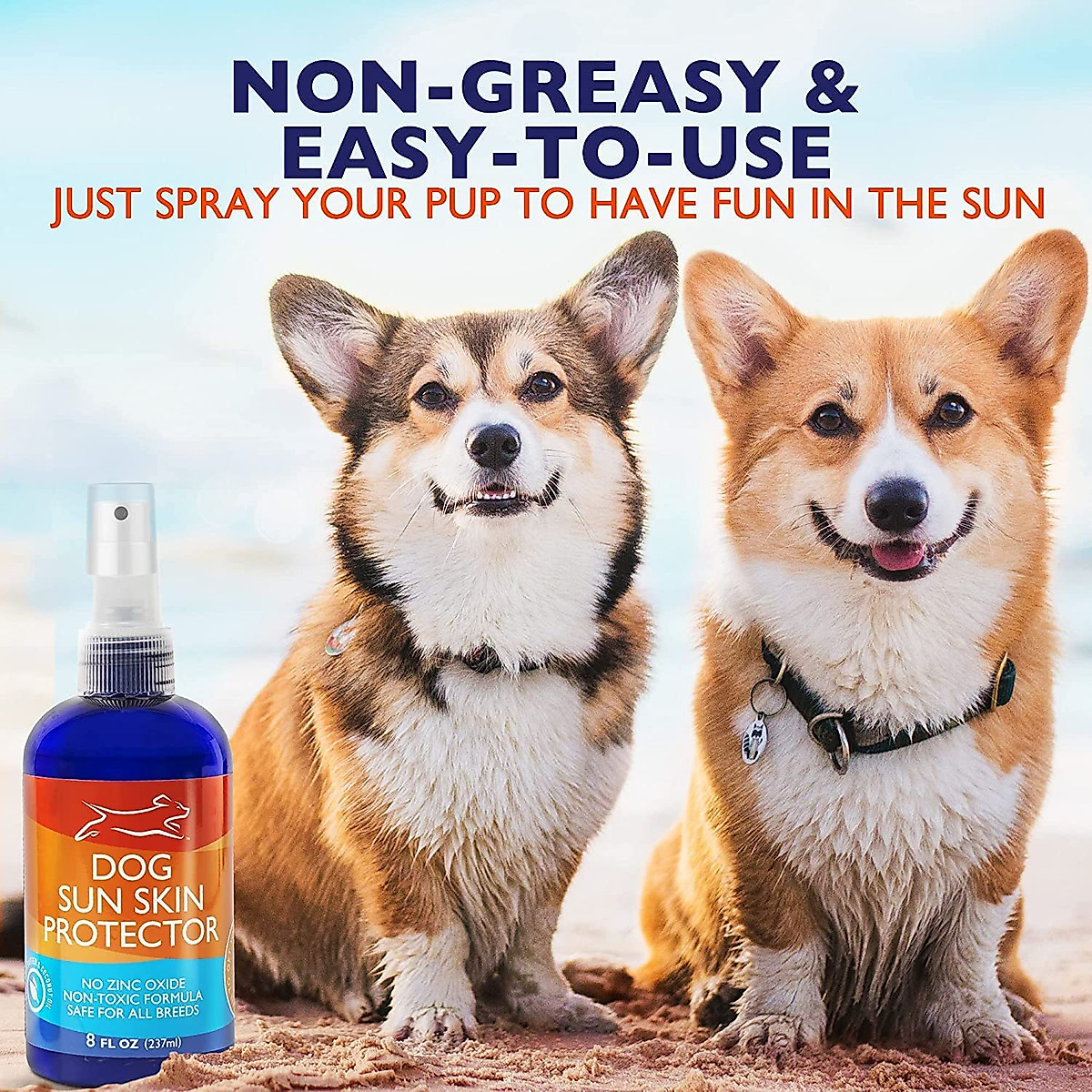 EBPP Dog Sunscreen Sun Skin Protector Spray 8 fl oz - Safe for All Breeds with No Zinc Oxide - Pet Protection and Moisturizer for Skin, Coat, Nose, Ears