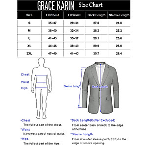 Mens Slim Fit Sport Coat Casual Blazer 2 Button Business Notch Lapel Collar Suit Jacket for Work Grey XXL