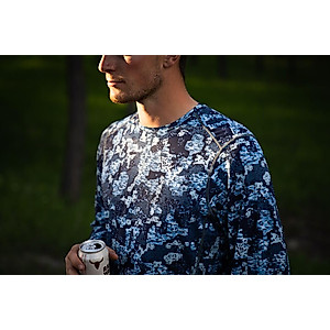 FORLOH Men's SolAir Long Sleeve - Lightweight Sun Shirt/UPF 50+ Sun Protection/Cooling & Quick-Dry Technology/Odor Control (M, Ensign Blue)
