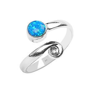Green Opal Toe ring midi rings 925 Solid Sterling Silver Girl Women Body Jewellery Lab Opal Adjustable Stone Toe Rings