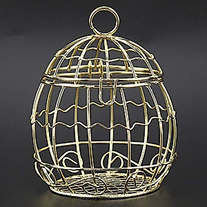 AUNMAS Bird Cage Candy Box, Decorative Gifts Sugar Container Small Chocolate Boxes Wedding Favor Banquet Party Home Decoration Christmas Present Accessories, Gold