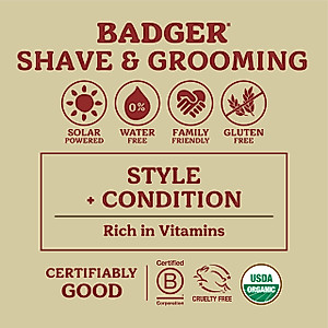 Badger Beard Grooming Kit, Beard Oil & Beard Balm, Babassu & Jojoba, Certified Organic, Facial Hair Leave-in Conditioner