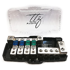 TTZ Audio ANL Fuse Distribution Block, Extra Screw Set, 2 Allen Keys, 2 Extra ANL Fuses 2 x 0GA/4GA to 4 x 4GA/8GA